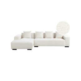 Beliani Ecksofa LUNGO in Weiß/Schwarz - (W) 285 x (H) 62 x (L) 160 cm | Gr.: onesize