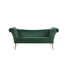 Beliani Chaiselongue NANTILLY in Grün/Gold - (W) 175 x (H) 76 x (L) 70 cm | Gr.: onesize