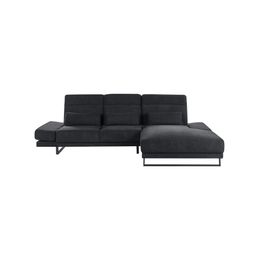 Beliani Ecksofa IKAST in Schwarz - (W) 320 x (H) 105 x (L) 214 cm | Gr.: onesize
