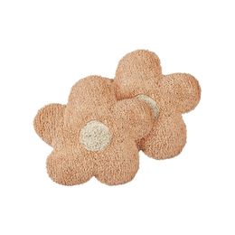 Beliani 2er-Set Dekokissen SORREL in Rosa/Beige/Wei&szlig; | Gr.: onesize