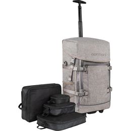 Normani Rucksack-Trolley Handgepäck mit Kleidertaschen Nara in Beige | Gr.: onesize