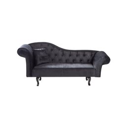Beliani Chaiselongue LATTES in Schwarz/Braun - (W) 192 x (H) 81 x (L) 59 cm | Gr.: onesize