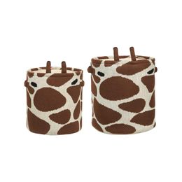 Beliani 2er-Set Korb POMANG in Beige/Braun | Gr.: onesize