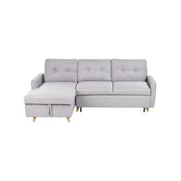 Beliani Ecksofa FLAKK in Grau/Braun - (W) 232 x (H) 90 x (L) 147 cm | Gr.: onesize