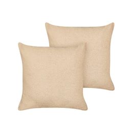 Beliani 2er-Set Dekokissen LEUZEA in Beige | Gr.: onesize