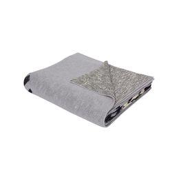 Beliani Kuscheldecke MATTA in Grau/Schwarz/Weiß - (W) 130 x (H) 0.5 x (L) 170 cm | Gr.: onesize