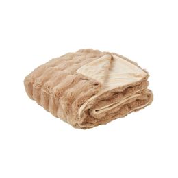 Beliani Kuscheldecke SALKA in Braun - (W) 200 x (H) 1.5 x (L) 220 cm | Gr.: onesize