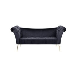 Beliani Chaiselongue NANTILLY in Schwarz/Gold - (W) 175 x (H) 76 x (L) 70 cm | Gr.: onesize
