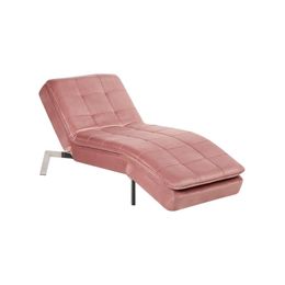 Beliani Chaiselongue LOIRET in Rosa/Silber - (W) 179 x (H) 93 x (L) 76 cm | Gr.: onesize