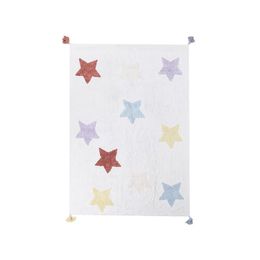 Beliani Kinderteppich MEREVI in Bunt/Weiß/Blau - (W) 200 x (L) 140 cm | Gr.: onesize