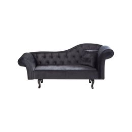 Beliani Chaiselongue LATTES in Schwarz/Braun - (W) 192 x (H) 81 x (L) 59 cm | Gr.: onesize