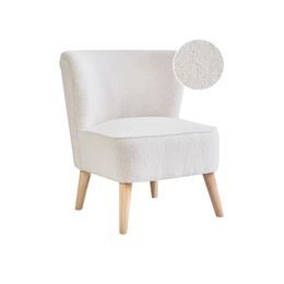 Beliani Sessel ALVEN in Weiß/Braun - (W) 65 x (H) 78 x (L) 75 cm | Gr.: onesize