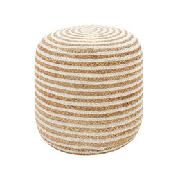 Beliani Pouf RESAFA in Beige/Wei&szlig; - (W) 40 x (H) 40 x (L) 40 cm | Gr.: onesize