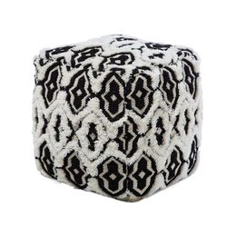 Beliani Pouf ORAI in Schwarz/Wei&szlig; - (W) 45 x (H) 45 x (L) 45 cm | Gr.: onesize