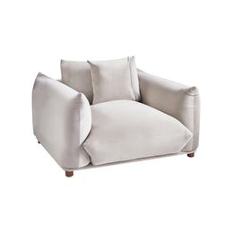 Beliani Sessel LUVOS in Beige/Braun - (W) 120 x (H) 74 x (L) 108 cm | Gr.: onesize