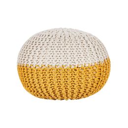Beliani Pouf CONRAD in Beige/Gelb - (W) 50 x (H) 35 x (L) 50 cm | Gr.: onesize