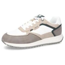Sneaker Dockers BY GERLI, Herren, Gr. 43, weiß (weiß kombiniert), Leder, Textil, Schuhe, Schnürschuh, Casual Schuh, Freitzeitschuh weich gepolstert