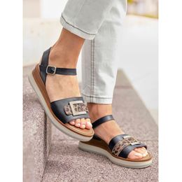 Heine Sandalette in schwarz-leofarben | Gr.: 39