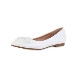 VAN HILL Klassische Ballerinas Adelaide in Weiss Lack | Gr.: 40