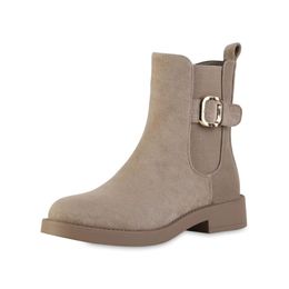 VAN HILL Klassische Stiefeletten Kimberly in Khaki Velours | Gr.: 39