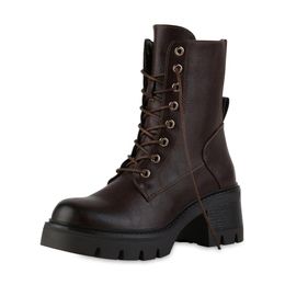 VAN HILL Schnürstiefeletten Eleni in Dunkelbraun | Gr.: 37