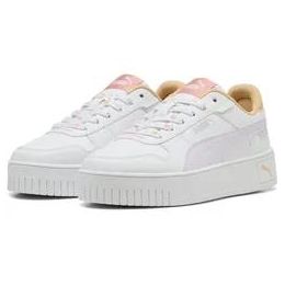 Sneaker Puma "Carina Street Lacey Sneakers Mädchen", Kinder, Gr. 38,5, lila (weiß lila frost almost apricot lila orange), Obermaterial: Textil, Synthetik; Futter: Textil; Innensohle: Textil; Laufsohle: Gummi, Schuhe