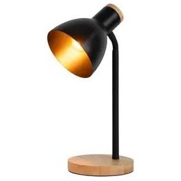 Näve NÄVE Schreibtischlampe "Marie", schwarz, 1, H: 36,5cm, 1 Stk., Leuchten, Fuß und Schirm z.T. aus Holz, Schirm flexibel beweglich, E14