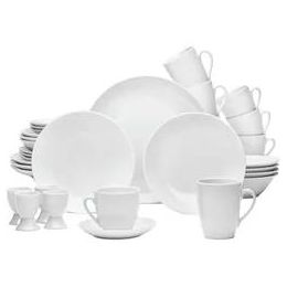 Kombiservice Van Well "Geschirr-Set Ronda, 32-teilig", weiß, 32 Stk., Porzellan, Geschirr-Sets, rund, weiß, spülmaschinen- und mikrowellengeeignet