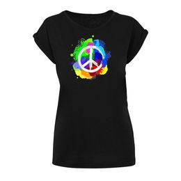 Merchcode Shirt 'Peace' Damen Größe L blau / grün / schwarz / weiß