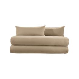 Erwin M&uuml;ller Erwin M&uuml;ller Seersucker Bettw&auml;sche Sparpaket 4-teilig Wertingen in taupe | Gr.: 135x200-cm-plus-40x80-cm