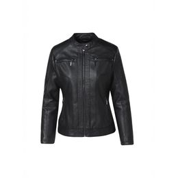 KOROSHI Damen Bikerjacke Kunstleder in SCHWARZ | Gr.: M