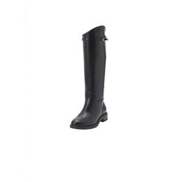 KOROSHI Flacher Stiefel mit hohem Schaft und Schnalle mit Ledereffekt in SCHWARZ | Gr.: 39