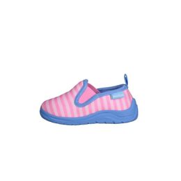 Playshoes Hausschuh Ringel in Pink/T&uuml;rkis | Gr.: 22/23