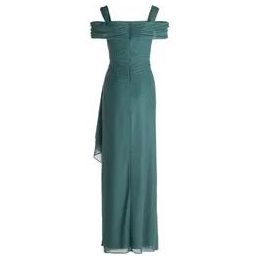 Abendkleid Vera Mont "Damen Abendkleid im Glitzer-Look", Damen, Gr. 36, Normalgrößen, grün (grün, grau), Mesh, Obermaterial: 100% Polyester. Futter: 100% Polyester., figurumspielend lang, Rundhals, Kleider, Material