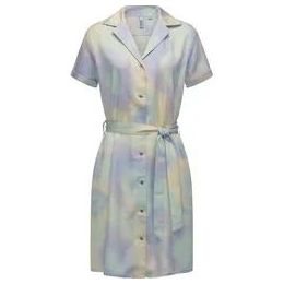 Sommerkleid Ragwear "Sawira", Damen, Gr. S (36), Normalgrößen, grün (hellmint), Material: 100% Lyocell, bequem knielang, V-Ausschnitt, Ärmel ohne Ärmelschlitz normaler Saum, Kleider, Gemustertes Midikleid mit Knopfleiste