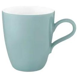 Becher Seltmann Weiden "Life Fashion", grün (grün chic, weiß), H:10,3cm Ø:9cm, Porzellan, Trinkgefäße, Becher mit Henkel 0,40 l