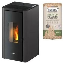 Pelletofen FreePoint "FreePoint » Indigo Evo«, 2,5-7 kW", transparent (schwarz), Kaminöfen