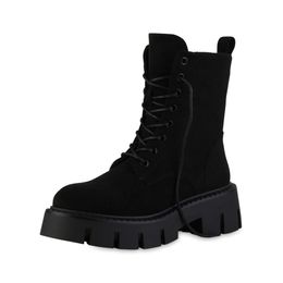 VAN HILL Schnürstiefeletten Dorothy in Schwarz Velours | Gr.: 38