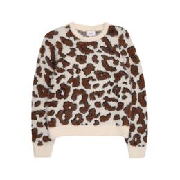 Vero Moda Girl Pullover 'VMJUNGLE' M&auml;dchen Gr&ouml;&szlig;e 122/128 creme / braun / schwarz