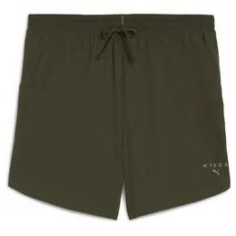 Trainingsshorts Puma "Puma x HYROX ULTRAWEAVE 6" Shorts Herren", Herren, Gr. M, Normalgrößen, grün (schwarz olive grün), Obermaterial: 100% Polyester; Taschenfutter: 100% Polyester; Unterer Bund: 86% Polyester, 14% Elasthan, regular fit, Hosen