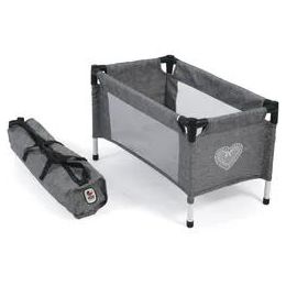 Bayer Chic 2000 Puppenbett CHIC2000 "Puppen-Reisebett", grau (jeans grau), Puppenmöbel, KinderB:31cm H:32cm T:54cm, Stahl, Stoff, mit Stoff-Tragetasche, B:31cm H:32cm T:54cm