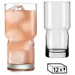 Gläser-Set Libbey "Cooler Glas -NEWTON- 592 ml, Ø: 8 cm, H: 16,5 cm, 12er Set", transparent, H:16,5cm Ø:8cm, Glas, Trinkgefäße, hochwertig verarbeitet, im modernen Design