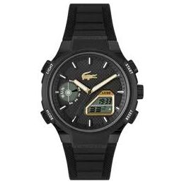 Chronograph Lacoste "LC33", schwarz, goldfarben, Armbanduhren, Herren, Quarzuhr, Armbanduhr, Herrenuhr, Silikonarmband, analog, digital, Tag