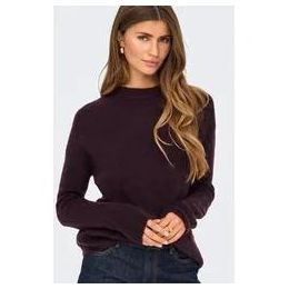 Strickpullover Only "ONLCAMILLA O-NECK L/S PULLOVER KNT", Damen, Gr. M, rot (winetasting detail:melange), Strick, Obermaterial: 74% Polyacryl, 24% Polyester, 2% Elasthan, meliert, regular fit, Rundhals, Rippbündchen, Pullover