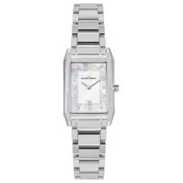 Quarzuhr Jacques Lemans "Torino", silberfarben, Armbanduhren, Damen, Armbanduhr, Damenuhr, Edelstahlarmband, Perlmutt, Tag, Glaskristalle