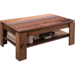 Couchtisch Inosign "Tanum", braun (old wood), B:110cm H:47cm T:65cm, Tische, Couchtisch mit 1 offenem Fach - (B/T/H) 110/65/47 cm