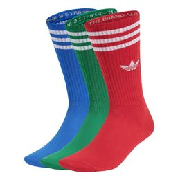 adidas originals Socken 'Solid Crew 3 Pairs' Damen Größe 37/39 royalblau / grün / purpur / weiß