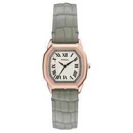Quarzuhr Fossil "HARLOW", gold (grau, rosegoldfarben), Armbanduhren, Damen, Armbanduhr, Damenuhr, Lederarmband, analog