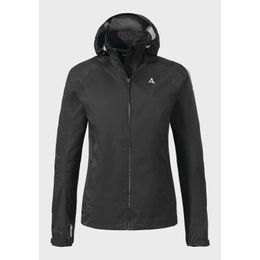 Schöffel Outdoorjacke SCHÖFFEL "2.5L Jacket Tarvis L", Damen, Gr. 44, schwarz (9990, schwarz), Oberstoff: 100% Polyester, regular fit, hoch geschlossener Ausschnitt, Jacken
