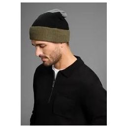 MAN'S WORLD Strickmütze MAN'S WORLD, Damen, grau, schwarz, grün, Grobstrick, Obermaterial: 100% Polyacryl, colorblocking, gestreift, Mützen, im trendigem Colorlocking - NEW